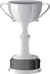 Gold silver bronze tall trophy cup set Royalty Free Vector