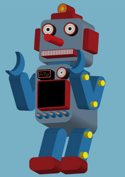 Rolling robot 2 Royalty Free Vector Image - VectorStock