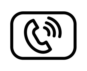 Outgoing call phone monoline logo icon Royalty Free Vector