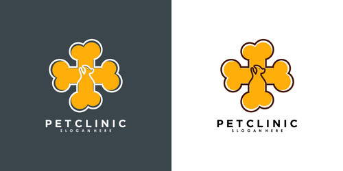 Pet clinic logo design with modern concept premium