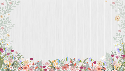 Spring background with cute flower border Vector Image