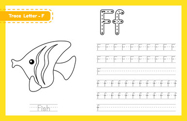 Alphabet tracing worksheet with letter Royalty Free Vector