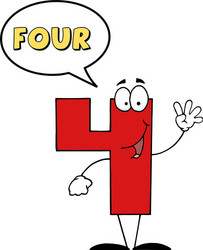 Funny cartoon numbers-4 Royalty Free Vector Image