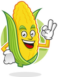 Funky corn mascot corn character corn cartoon Vector Image