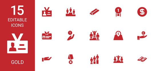 Gold icons Royalty Free Vector Image - VectorStock