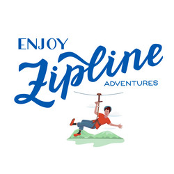 Script logo zipline adventures Royalty Free Vector Image