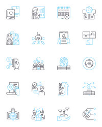 Talent scouting linear icons set identification Vector Image
