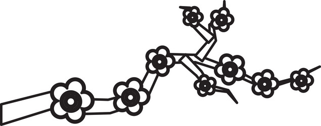 Japanese tree branch icon Royalty Free Vector Image