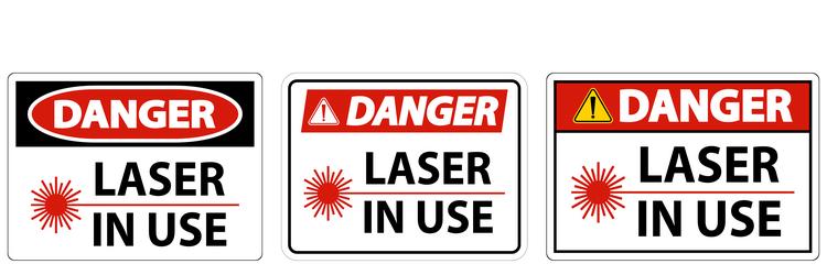 Danger laser in use symbol sign on white Vector Image
