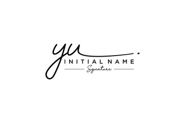 Initial yu signature logo template hand drawn Vector Image