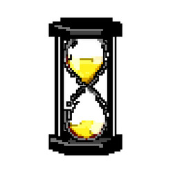 Hour sandglass hourglass game pixel art Royalty Free Vector