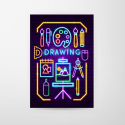 Pencil neon sign Royalty Free Vector Image - VectorStock