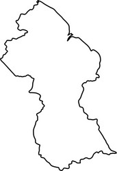 Guyana outline map Royalty Free Vector Image - VectorStock