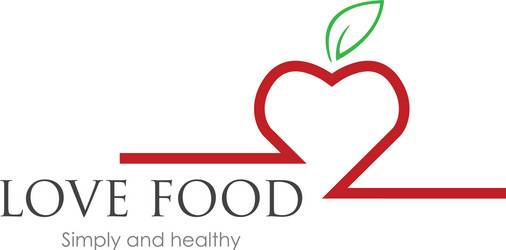 Love food logo design template Royalty Free Vector Image