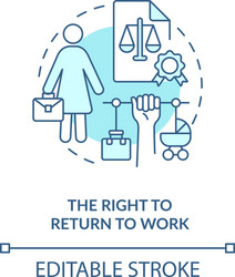 Right to return work blue gradient icon Royalty Free Vector