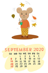 2020 year mouse to chinese calendar wall Vector Image