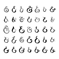 Big collection of custom handwritten ampersands Vector Image