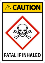 Danger fatal in inhaled sign on white background Vector Image