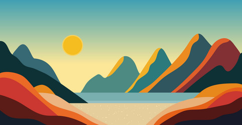 Colorful landscape Royalty Free Vector Image - VectorStock