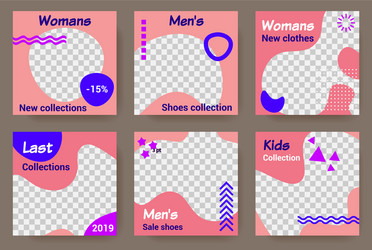 Modern design square web banner for social media Vector Image