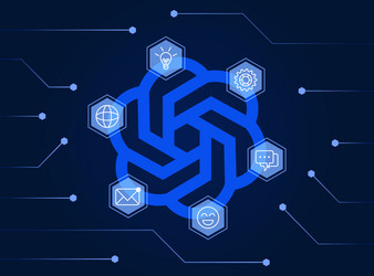 Logo artificial intelligence chat gpt in cloud Vector Image