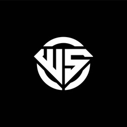 Ws monogram logo with shield shape design template