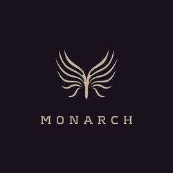 Abstract wave fly gold logo Royalty Free Vector Image