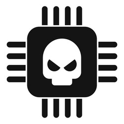 Warning of malware attack virus detected skull Vector Image