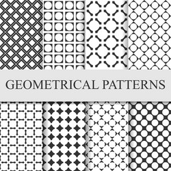 8 different classic geometric patterns Royalty Free Vector