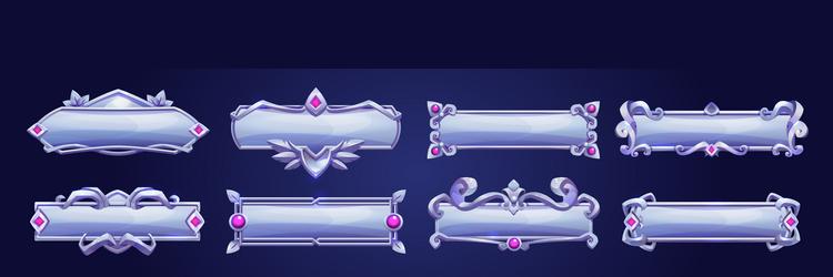 Medieval game menu frames ui elements buttons Vector Image