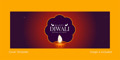 Happy diwali indian festival cover page template Vector Image