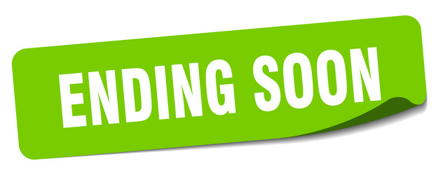 Ending soon sticker label Royalty Free Vector Image