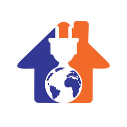 Global electric cord logo design template Vector Image