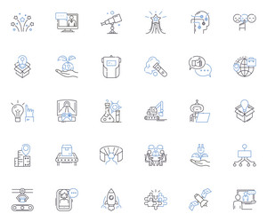 Breakthrough line icons collection innovation Vector Image