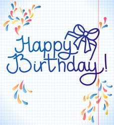 Happy birthday lettering design for greeting card Vector Image