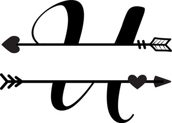 Letter mu curves outline simple logo Royalty Free Vector