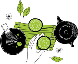 Traditional Ceramic Chinese Tea Ceremony Set Vector Image