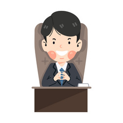 Cute female entrepreneur boss sitting in office Vector Image