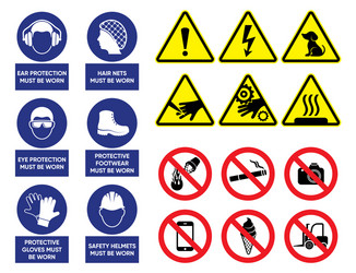 Health and safety signs Royalty Free Vector Image