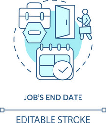 Job end date concept icon Royalty Free Vector Image