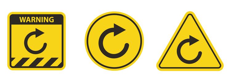 Caution reset symbol sign on white background Vector Image