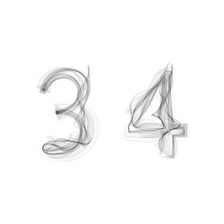 Number 4 trace worksheet for learning numbers ki Vector Image