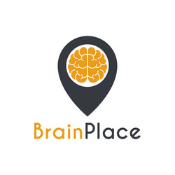 Brain point place logo design template Royalty Free Vector