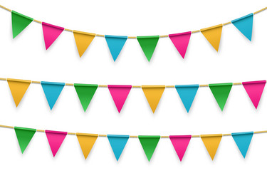 Red realistic pennant set empty triangle banners Vector Image