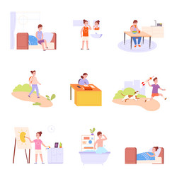 Boy daily routine children everyday activities Vector Image