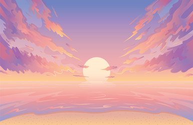 Seascape sunset background Royalty Free Vector Image