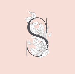 Elegant flower s letter design logo with floral Vector Image