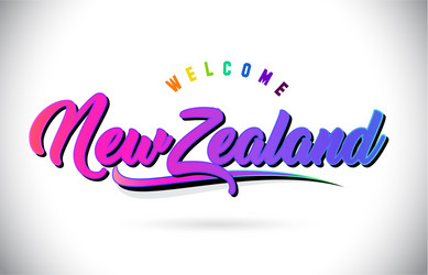 Newzealand welcome to word text with handwritten Vector Image