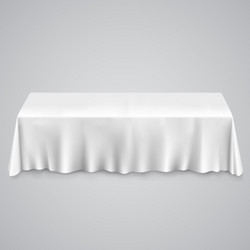 Realistic white tablecloth on tables Royalty Free Vector