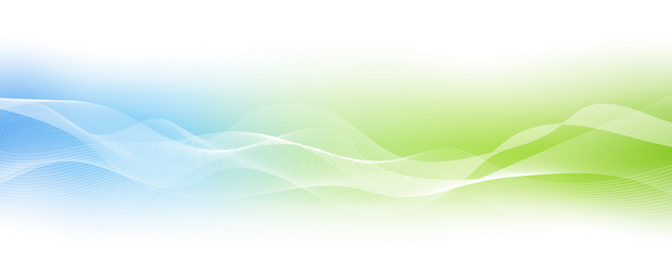 Abstract blue and green wave isolated white Vector Image